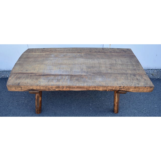 Oak Pig Bench Butchers Block Coffee Table | Chairish