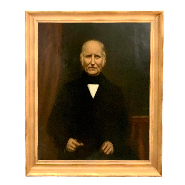 Antique 19th Century Judge Portrait Gentlemen Oil Painting on Canvas ...