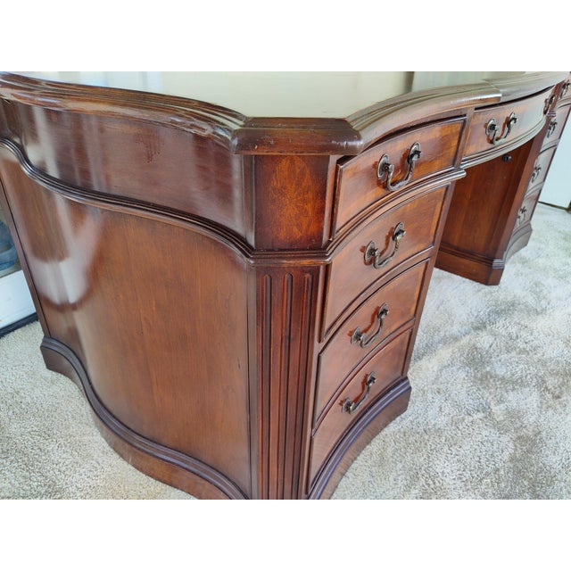 Restored Early 2000s Mahogany Veneer Executive Desk | Chairish