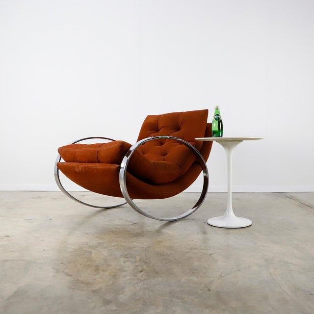 1970s Ellipse Tubular Chrome Rocking Chair | Chairish
