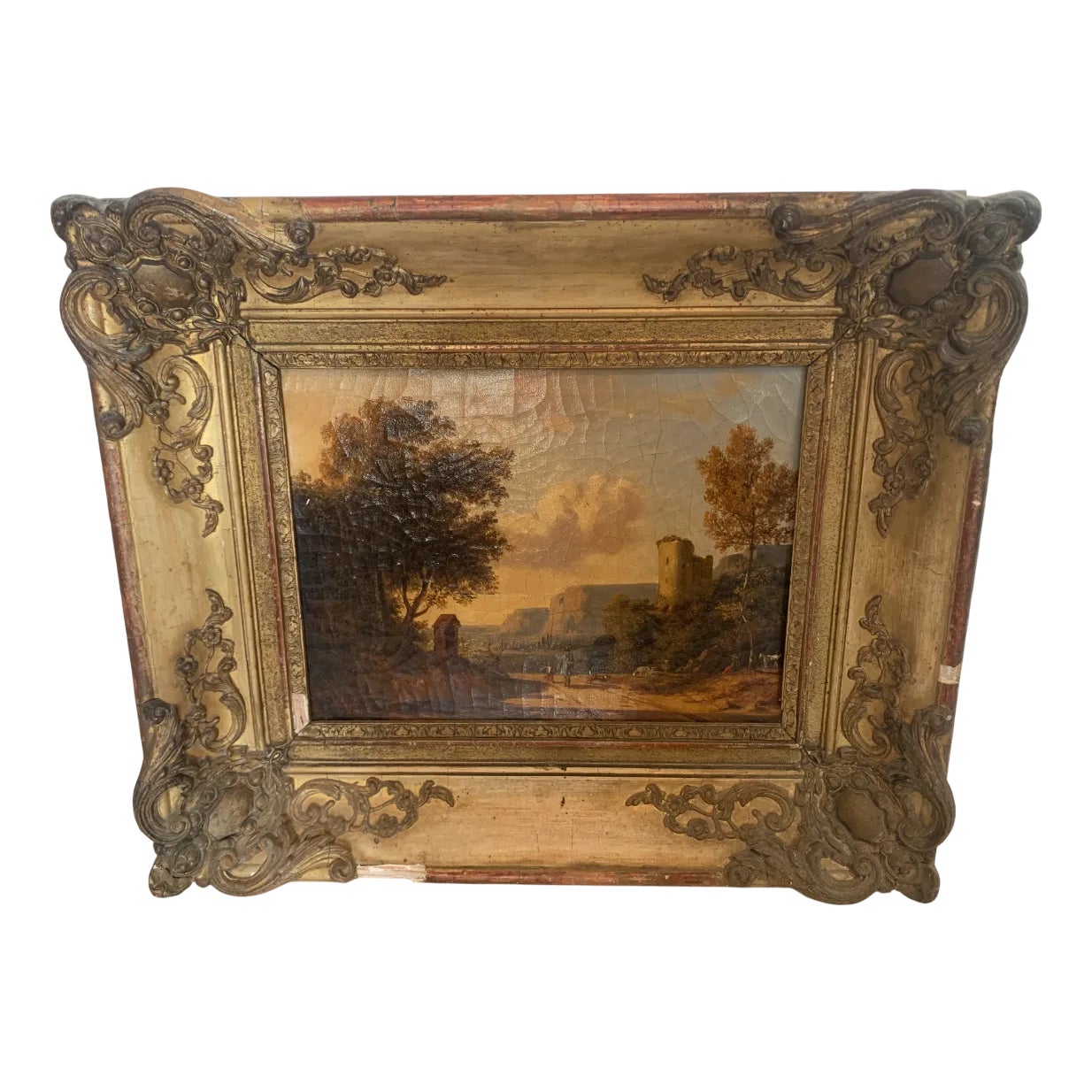 Animated Landscape, 19th Century, Oil on Canvas, Framed | Chairish