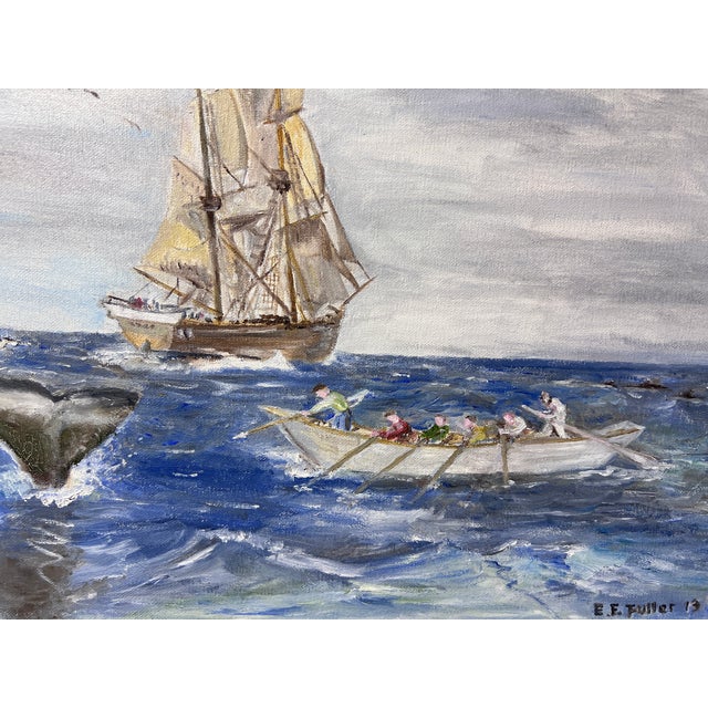 Artist e.f. Fuller Original Painting on Canvas, Seascape, Sailboat ...