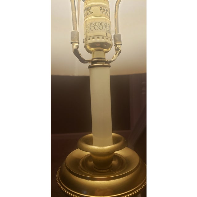 Late 20th Century Vintage Frederick Cooper Brass Floor Lamp With Round ...