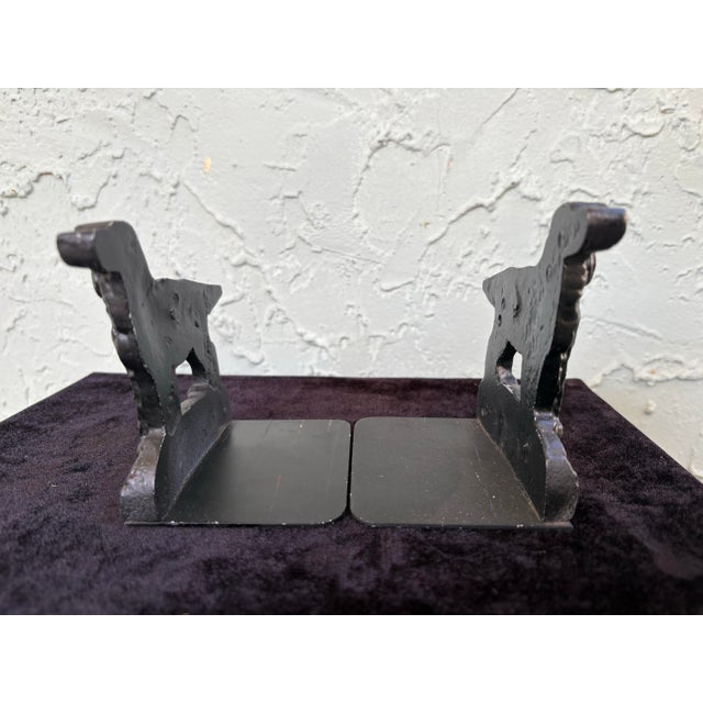 Vintage Cast Iron Hunting Dog Bookends Set With Steel Base Plates ...