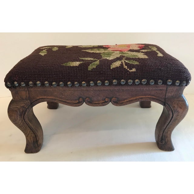 Vintage French Needlepoint Stool | Chairish