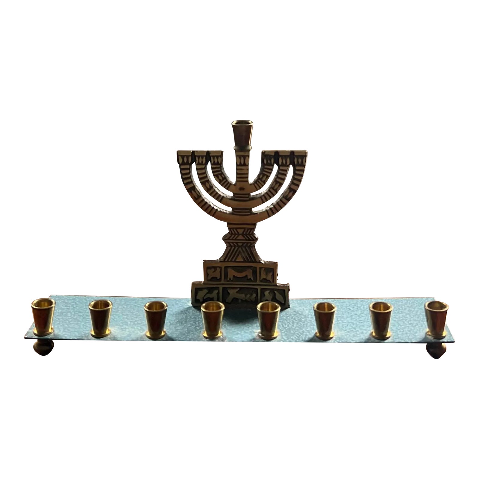 Vintage Israeli Petite Menorah | Chairish