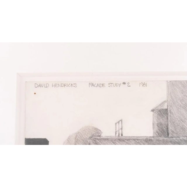 David Hendricks "Facade #2" Pencil on Paper, 1981 | Chairish