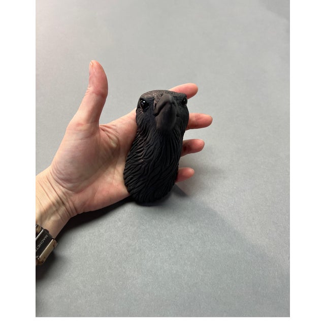 Karla Walter Ceramic Wall Sculpture of Crow #16 2023 | Chairish
