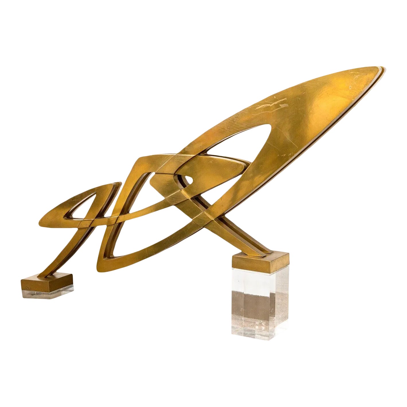 Giorgio Zennaro Involute Concrescence Signed Modern Bronze Lucite ...