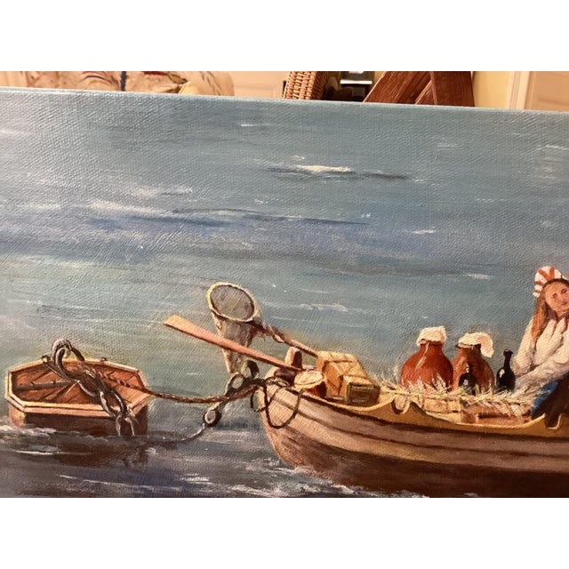 Original French Boat & Sea Painting | Chairish