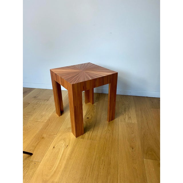 Side Table Straw Marquetry | Chairish