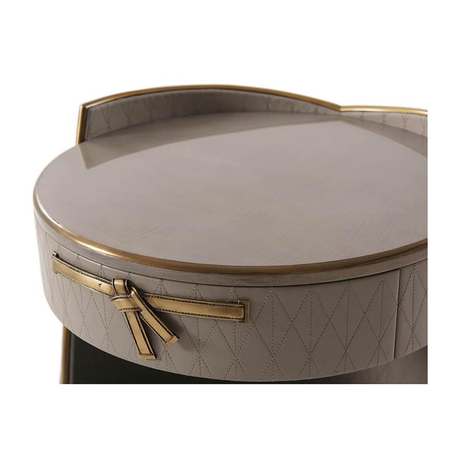 Leather Wrapped Side Table | Chairish
