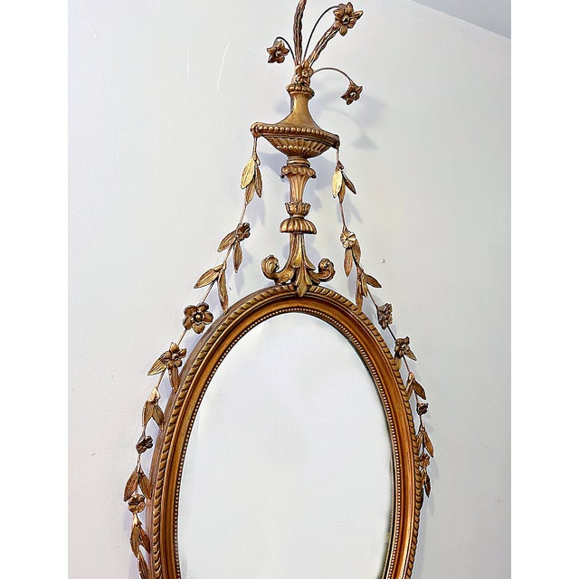 1940's Friedman Brothers Large Oval Adams Style Gilt-Wood Wall Mirror ...