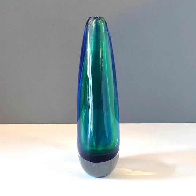 1980s Large Oball Murano Sommerso Teardrop Vase | Chairish