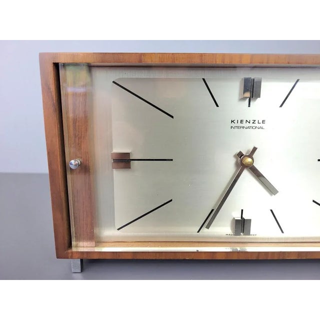 German Table Clock in Silver from Kienzle International, 1950s | Chairish