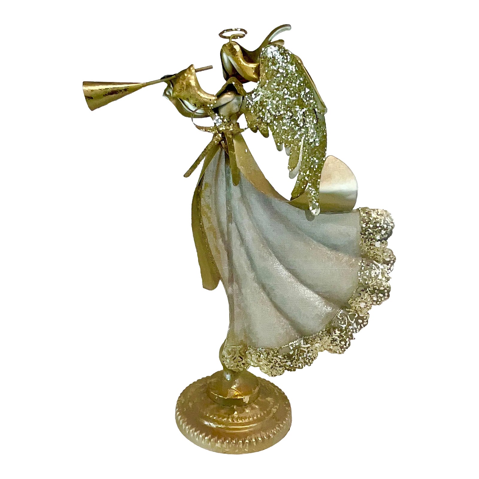 1980s Vintage Hollywood Regency Boho Chic Christmas Mesh Angel. | Chairish