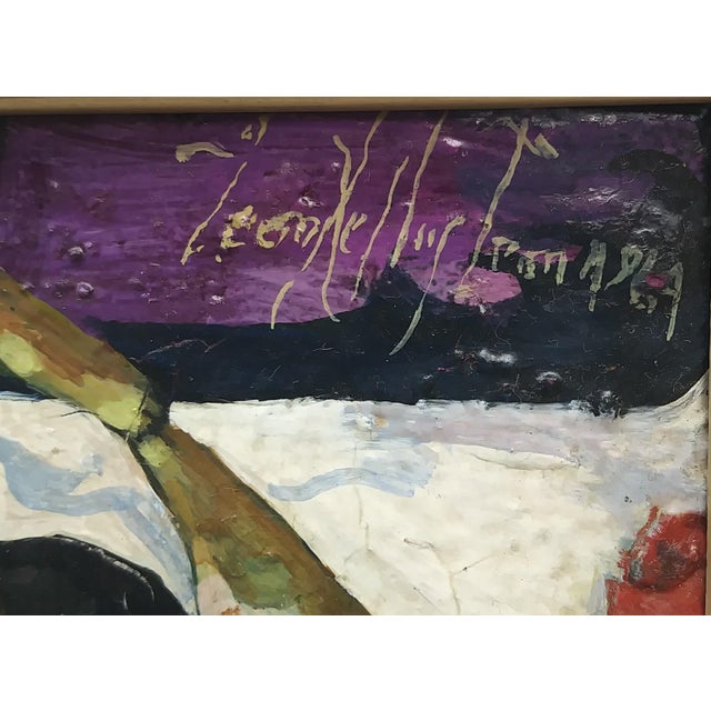 1960s "Man With a Flag" Leon Kelly Oil Painting on Masonite | Chairish