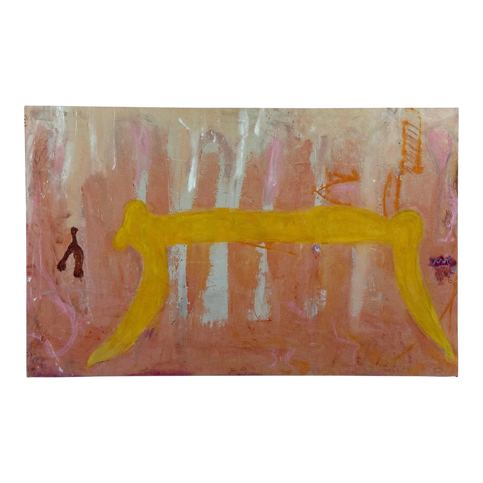 “Wishbone” Modern Abstract Painting on Canvas by Roderick Coles | Chairish