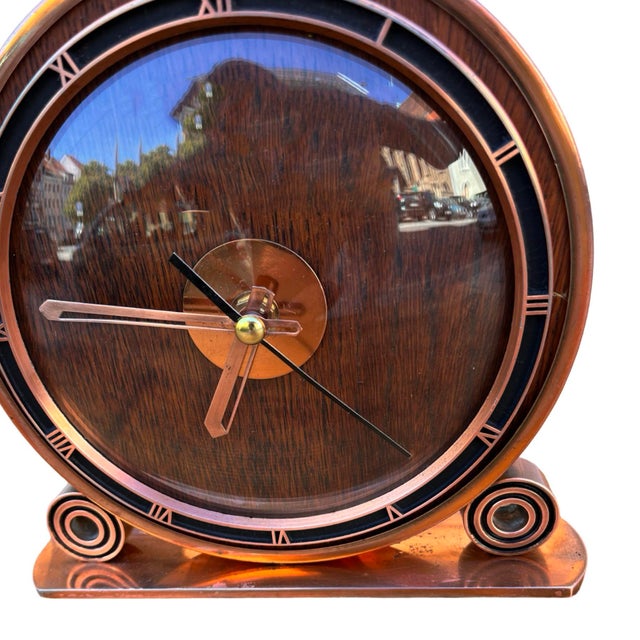 Electric Copper Fireplace Clock Kienzle, Germany 1970s. | Chairish
