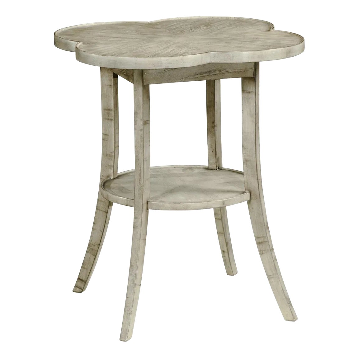 Quatrefoil French Country End Table - Rustic Grey | Chairish