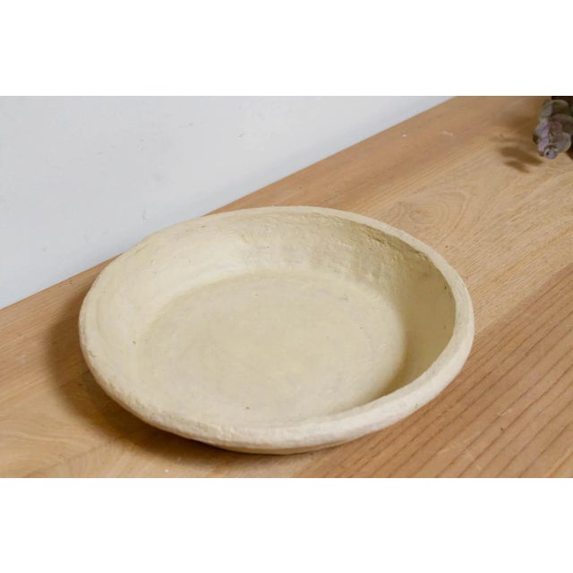 12" Natural White Paper Mache Plate | Chairish