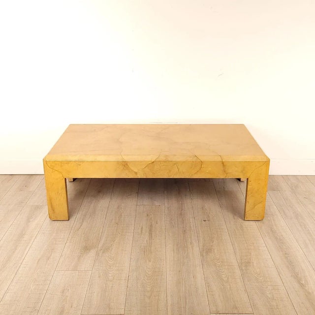 Vintage French Parchment Coffee Table, Circa 1930 | Chairish