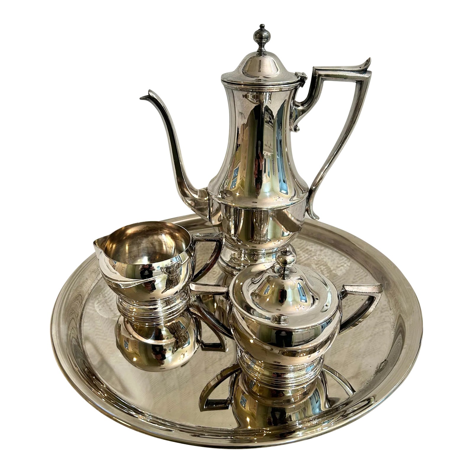 Late 20th Century English Silver Mfg. Corp Silverplate Tea Service on ...