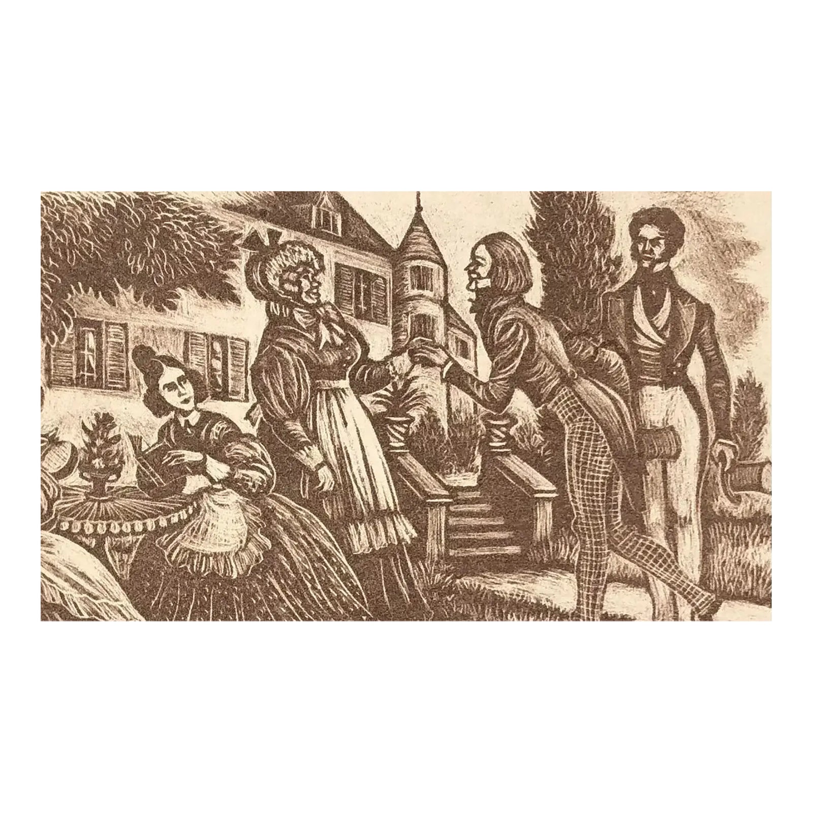 1943 Fritz Eichenberg Lithograph From the Novel Eugene Onegin | Chairish