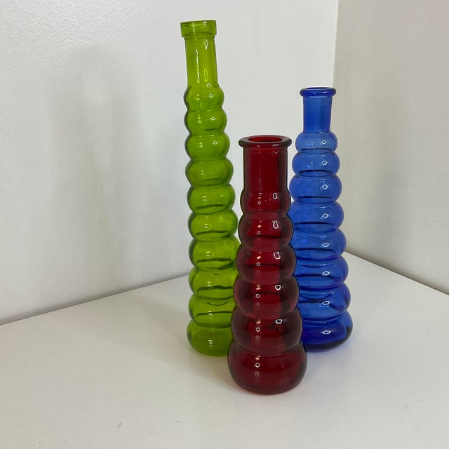 Vintage Mid-Century Beehive Stacking Bubble Glass Vases - Set of 3 ...