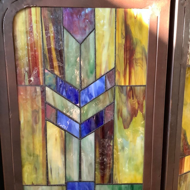 3-Panel Stained Glass Fireplace Screen by Meyda Tiffany | Chairish