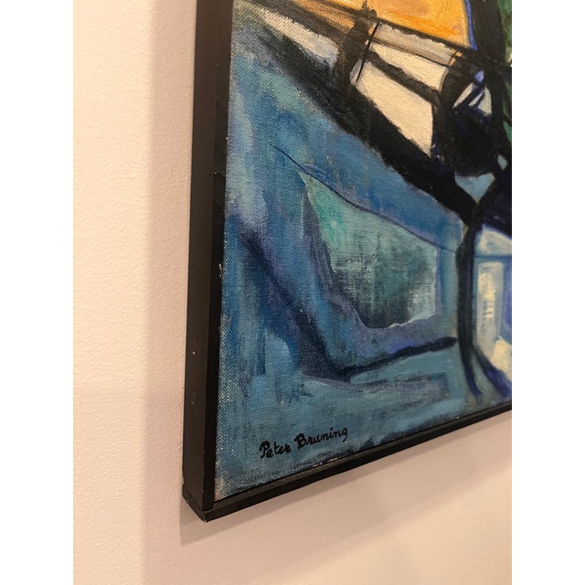 "Urban Sprawl" Abstract Oil Painting by Artist Peter Bruning | Chairish