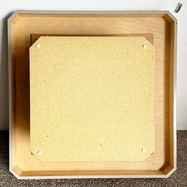 Postmodern Tan and White Lacquer Laminate Coffee Table | Chairish