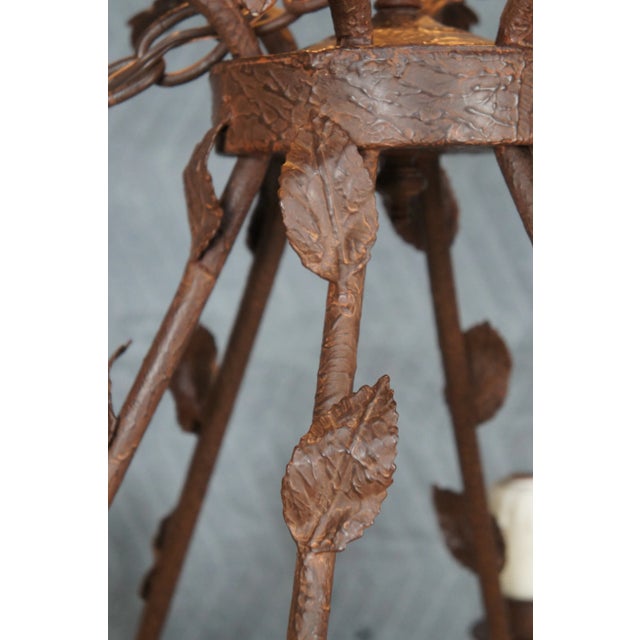 Vintage Dana Creath Designs 6 Light Scrolled Iron Acanthus Leaf ...