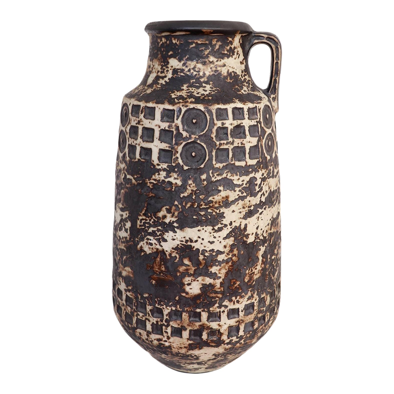 Mid-Century Scheurich Fat Lava Ceramic Vase | Chairish