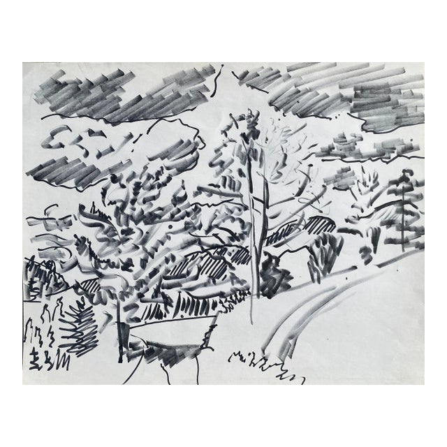 1960s Frank Wallace Craftsbury Vermont Drawing | Chairish