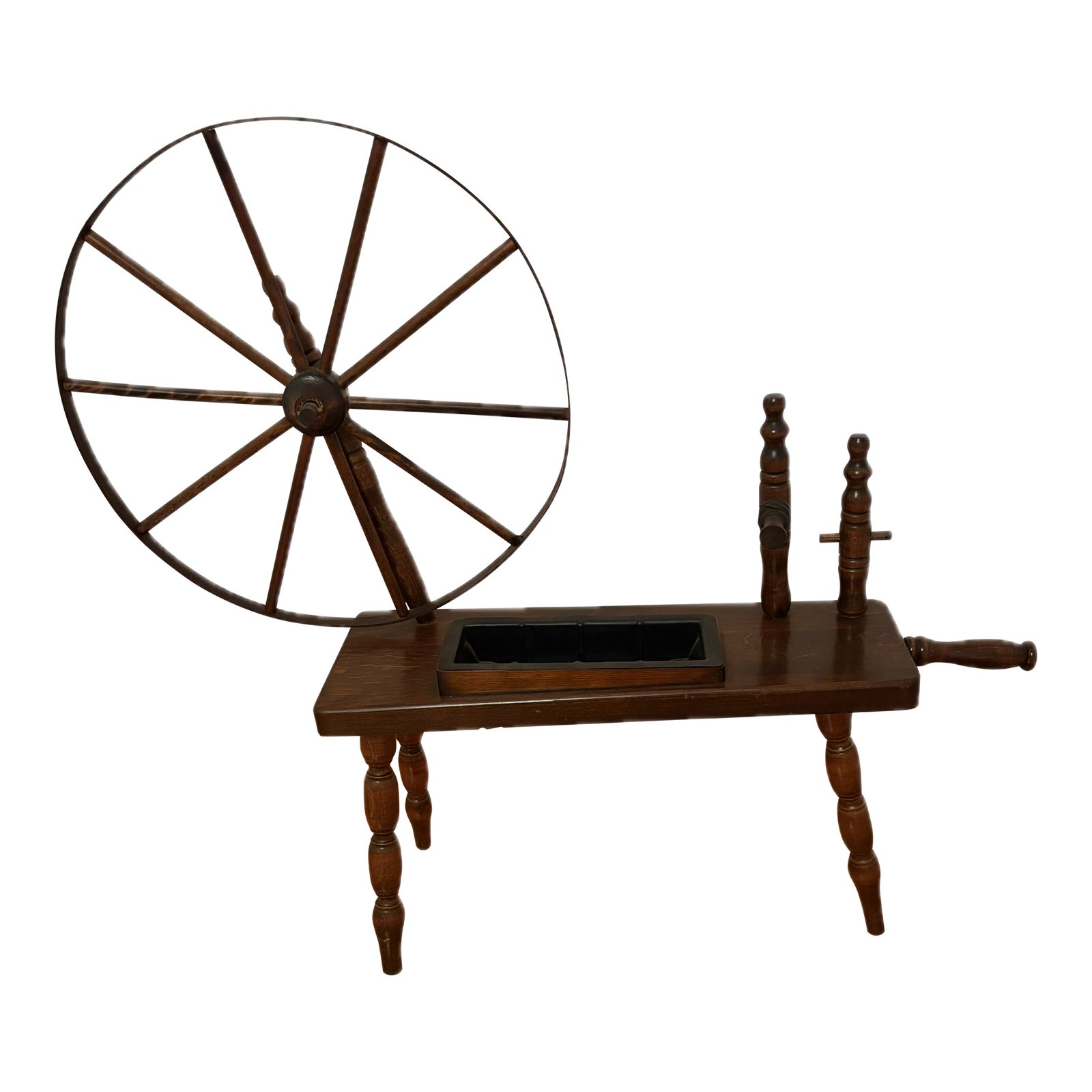 Vintage 1970s Home Wooden Spinning Wheel – Decorative Colonial Revival ...