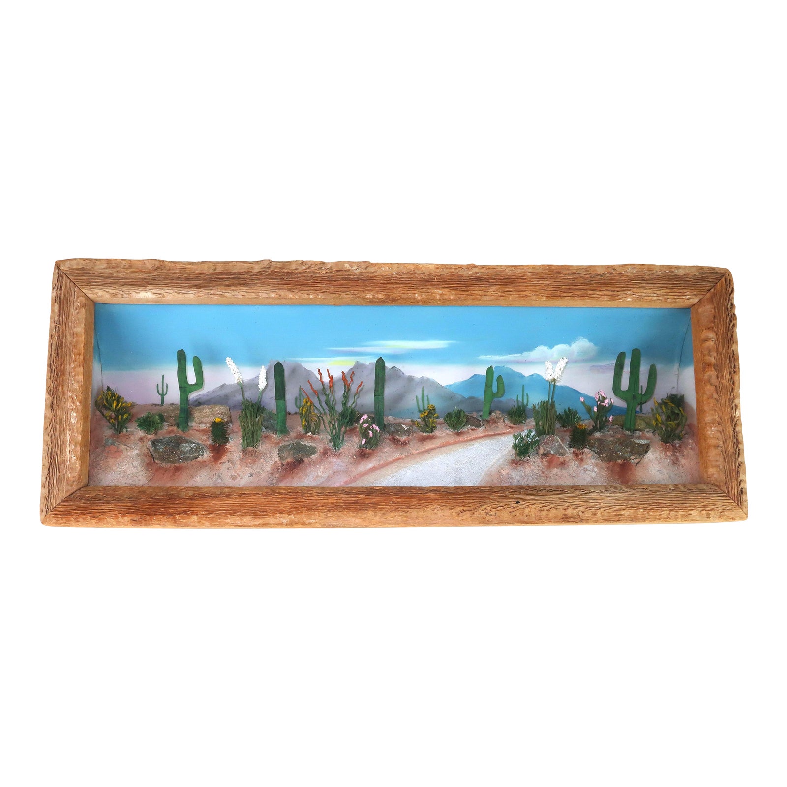 Framed Arizona Desert Three Dimensional Diorama Mixed Media Painting ...