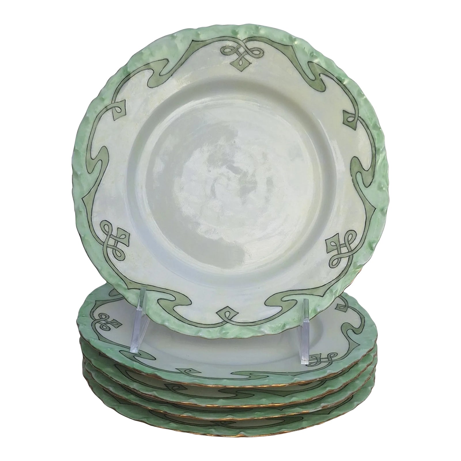 Last Chance!Antique Austrian Art Nouveau Salad Plates - Set of 5 | Chairish