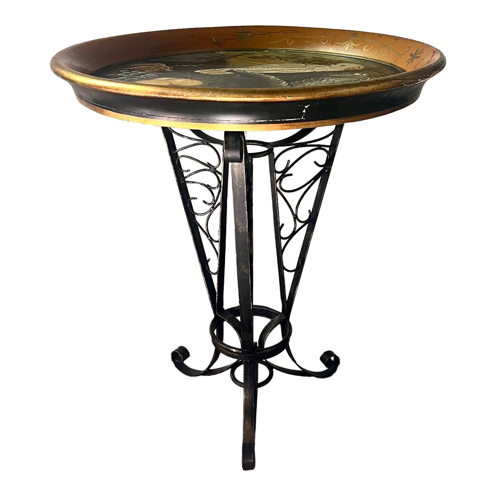 1990s Hand-Painted Parrot Side Table Attributed to Maitland-Smith ...