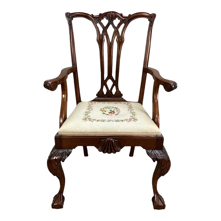 Queen Anne Arm Chair Antique 19th Century | Chairish