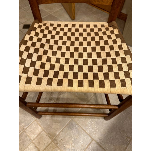 Mid 20th Century Shaker Maple Hardwood Low Back Chair Hand Woven ...