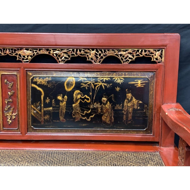 1900s Antique Chinese Chinoiserie Style Bench | Chairish