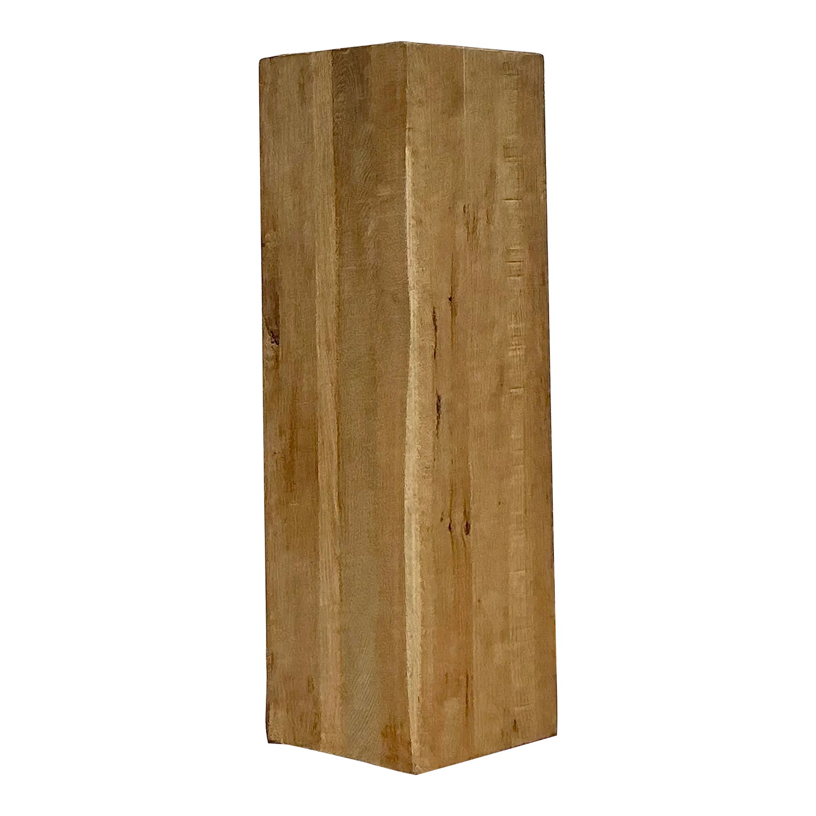 Vintage Boho Wood Grain Pedestal | Chairish