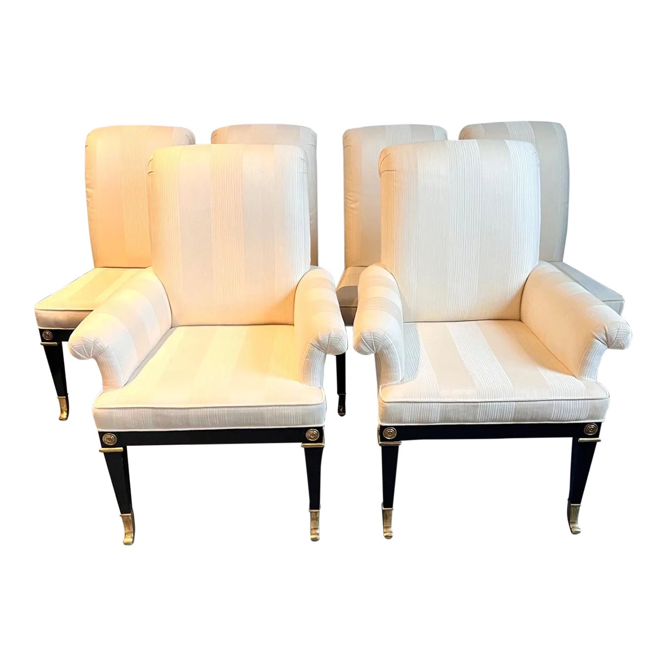 1985 Mastercraft Neoclassical Style Dining Chairs - Set of 6 | Chairish