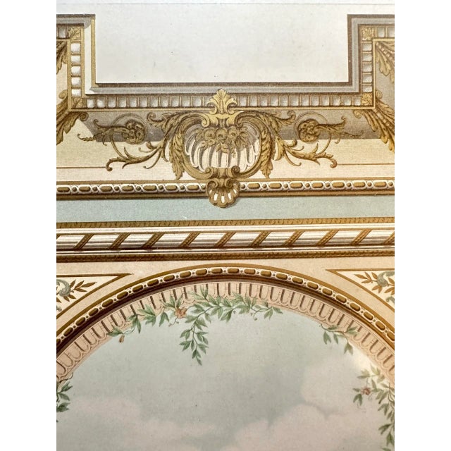 Antique French Rendering of Rococo Painted Boudoir Ceiling, Paris ...