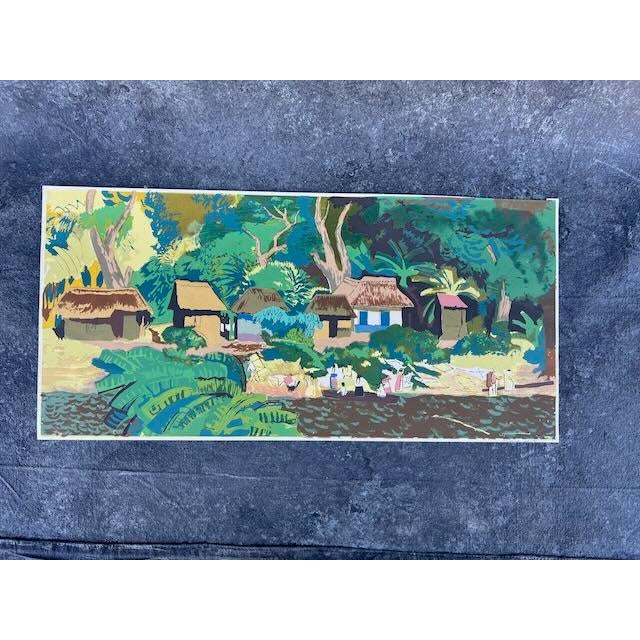 Mid 20th Century Millard Sheets Tropical Paradise Color Block Print ...