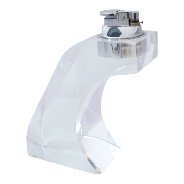 Midcentury Modern Lucite Table Lighter | Chairish