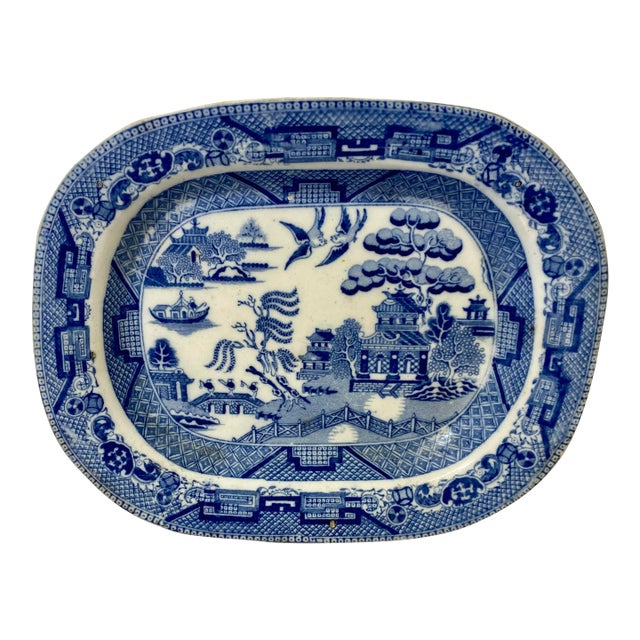 Small Antique Twigg Pottery Blue Willow Serving Plate/ Tray From ...