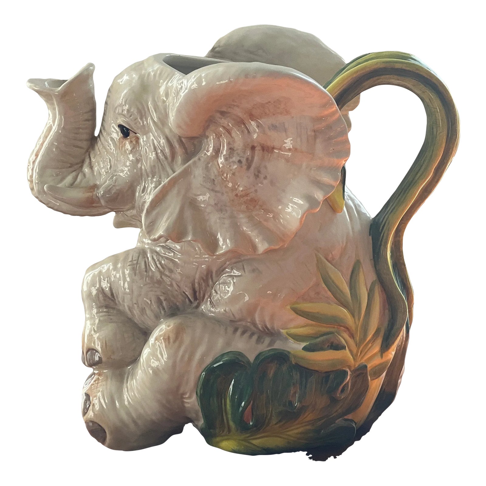 Vintage Fitz and Floyd Cape Town Elephant Pitcher | Chairish