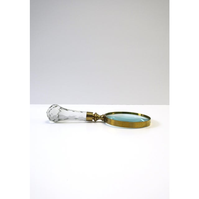 Magnifying Glass in Brass With Crystal Handle | Chairish